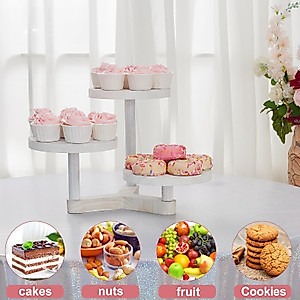 VIVIRBIEN 3 Tiered Cupcake Stand, Farmhouse Wedding Cupcake Stand, Wood Cake Didplay for Dessert Table/Birthday/Baby Shower/Christmas