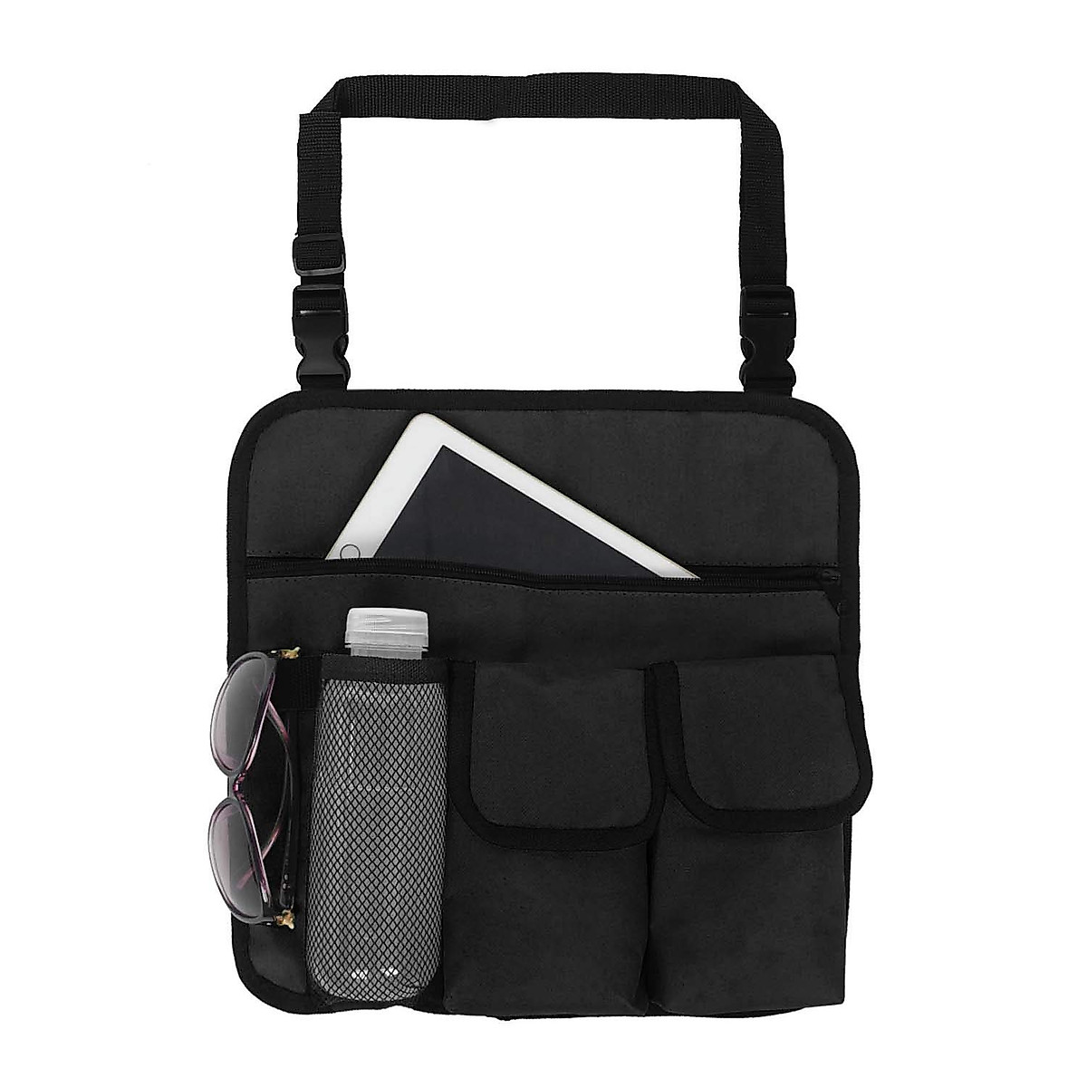 RONGXG Beach Armchair Hanging Bag Armrest Side Organizer Multi Pockets Chair Organize Bag Arm Chair Tote Bag Shoulder Bag Beside Storage Carry Bag for Outdoor Fishing Camping Beaching, Black