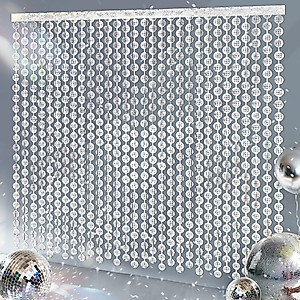 Disco Ball Foil Curtain for Last Disco Bachelorette Party Decorations,Disco Ball Backdrop Curtain,Disco Party Photography Backdrop Curtains (2 Pack)