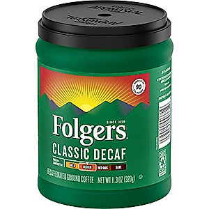Folgers Classic Decaf Medium Roast Ground Coffee, 11.3 Ounces