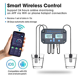 Water Testing Meter PH/EC/Salt/TDS(PPM)/S.G/Temp Multi-Parameter Water Quality Tester Kit Suitable for Water Quality Inspectors and Aquarium Enthusiasts