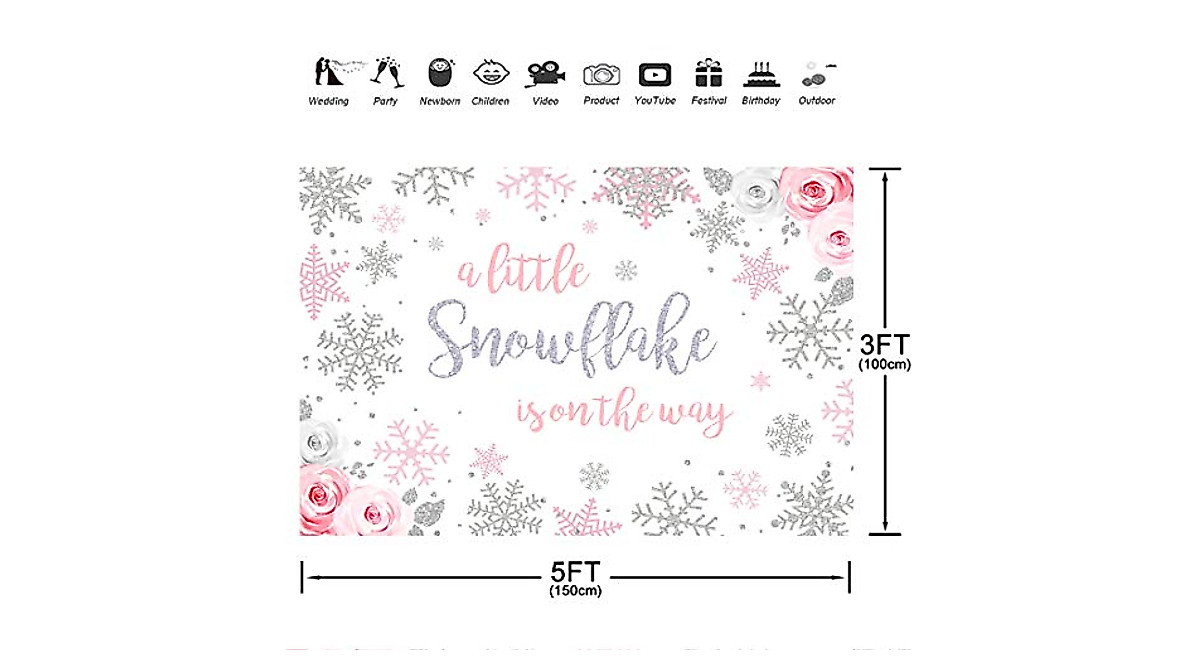Aperturee 5x3ft Christmas Snowflake Photo Backdrop a Little Snowflake ...