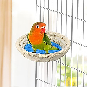 Wontee Bird Nest Breeding Nest Bed Bird Cage House for Parrots Budgies Parakeets Cockatiels Canary Finch Lovebirds (Cotton Rope)