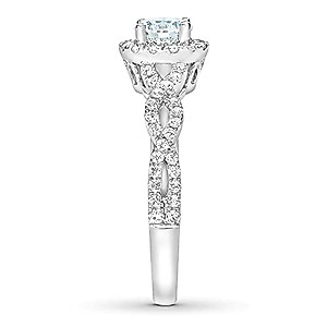 1 Carat Round Cut Bridal Set Moissanite Engagement Rings for Women Platinum Plated Silver Round Moissanite Rings -8.5