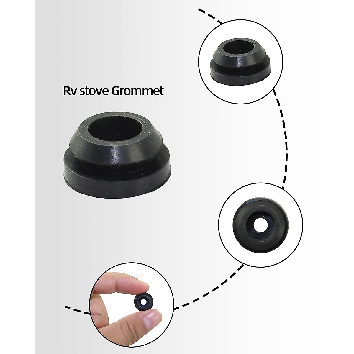 YUYUZSEN 14 Pcs RV Stove Top Grommets, Black Furnace Grommet Camper Stove Grommets Protective Rubber Grommets. RV Stove Grommet Kit for Magic Chef and for Atwood Stove Grates Black Rubber Grommet.