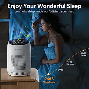 KQLKJ Air Purifiers for Home Room Up to 1076ft², Air Cleaner for 99.99% of Odor, Pollen, Smoke, Dust, Dander, Air Quality, Temperature & Humidity Display, Timer, AUTO Mode, Sleep Mode