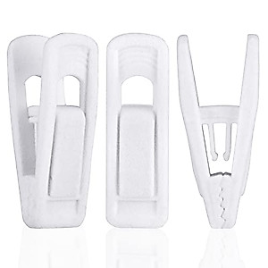 Tinfol White Velvet Hanger Clips, 24Pcs Pants Hangers Clips, Non-Slip Flocked Finger Clothes Clips Perfect for Thin Velvet Hangers