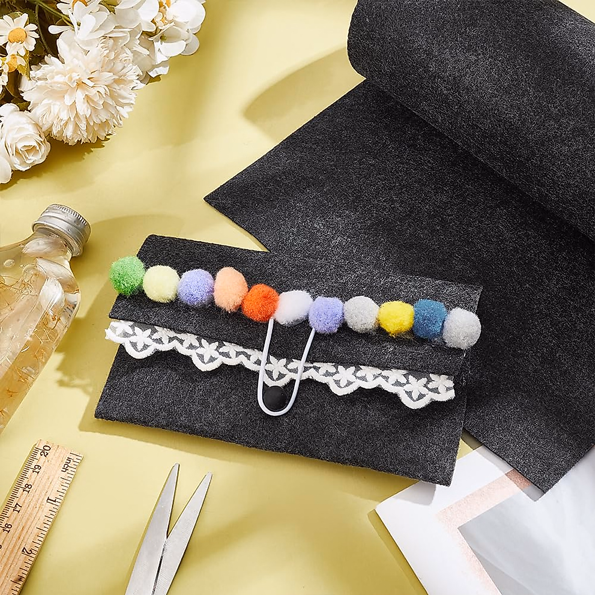 BENECREAT 118x9.4inch Felt Fabric Roll, Dark Gray Craft Felt Roll for Felt Table Mats, DIY Craftwork, Sewing and Patchwork,2mm Thick