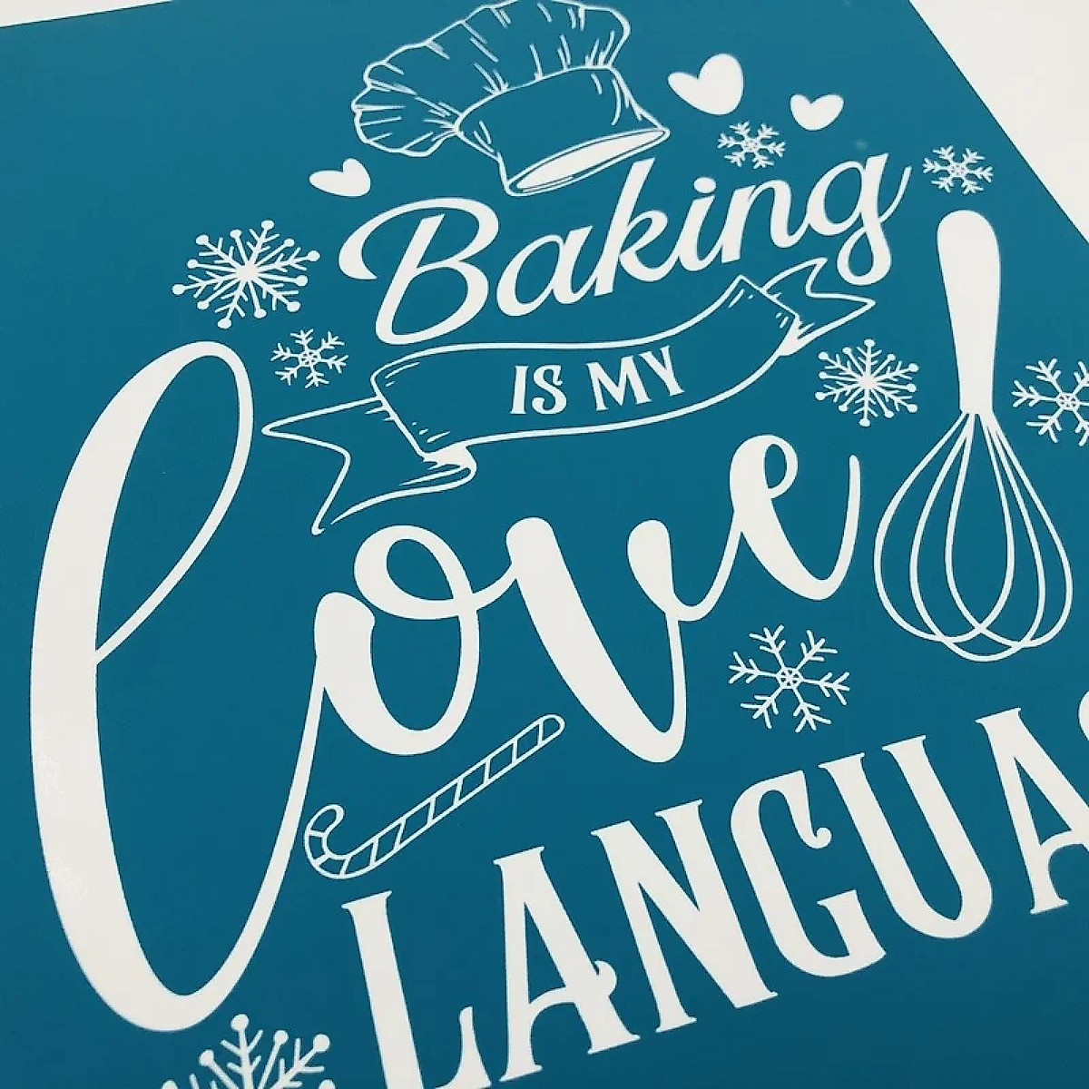 MANGOUSONG Screen Printing Kit,22x28cm Baking is My Love Language Mesh Screen Stencils Self-Adhesive Silk Screen Printing Stencil for Canvas Bag Washable