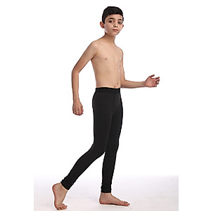 CVVTEE Boys Compression Pants Base Layers Soccer Hockey Tights Athletic Leggings Thermal for Kids… (1black+1navy, 12)