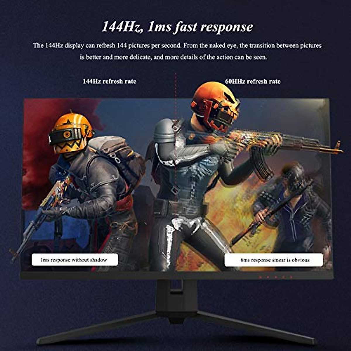 ZZYH 27 Inch IPS Monitor (1ms Response, FHD 1920 X 1080 at 144Hz, with DP, HDMI), Home Desktop Borderless Computer Screen, DCI-P3 Cinema Quality, Compatible with FreeSync&G-SYNC