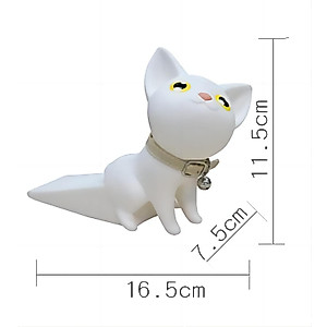 Bamboo's Grocery Cute Cat Door Stopper,Works on All Surfaces, Non Scratching, Strong Grip (White)