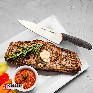 Giesser since 1776,Made in Germany, Chef Knife 8 Inch, Ultra Slip Resistant Handle material, Dishwashersafe, rustfree, German Kitchen knife