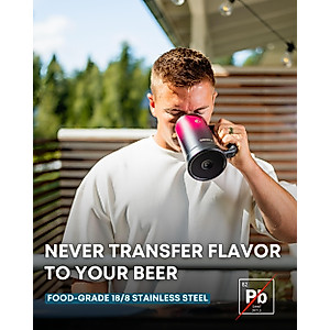 Hemli Insulated Beer Mug Tumbler, Beer Stein Stainless Steel, Vacuum Insulated - 24 oz