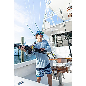 HUK, Polarized Lens Eyewear with Performance Frames, Fishing, Sports & Outdoors Sunglasses Panto, (Clinch) Blue Mirror/Matte Black, Medium/Large