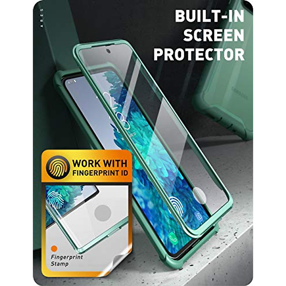 i-Blason Ares Series Designed for Samsung Galaxy S20 FE 5G Case (2020 Release), Dual Layer Rugged Clear Bumper Case with Built-in Screen Protector (MintGreen)