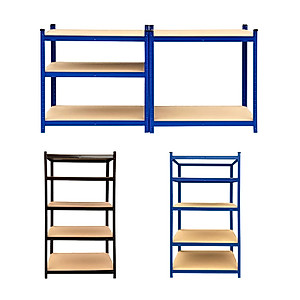 5-Tier Adjustable Storage Shelving Unit Heavy Duty Organizing Shelf Metal Utility Rack Shelves for Kitchen, Pantry, Closet, Garage, Office, 78" Hx40 Wx20 D (Black)