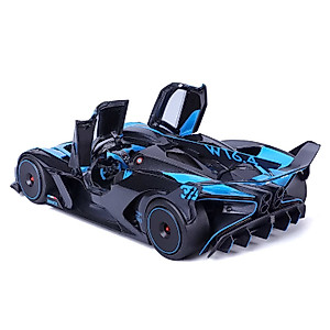 Bburago - 1/18 Scale Model Compatible with Bugatti Bolide W16 8.0 2020 Sports Car Die-Cast Scale Model Replica Miniature (Blue), Kids
