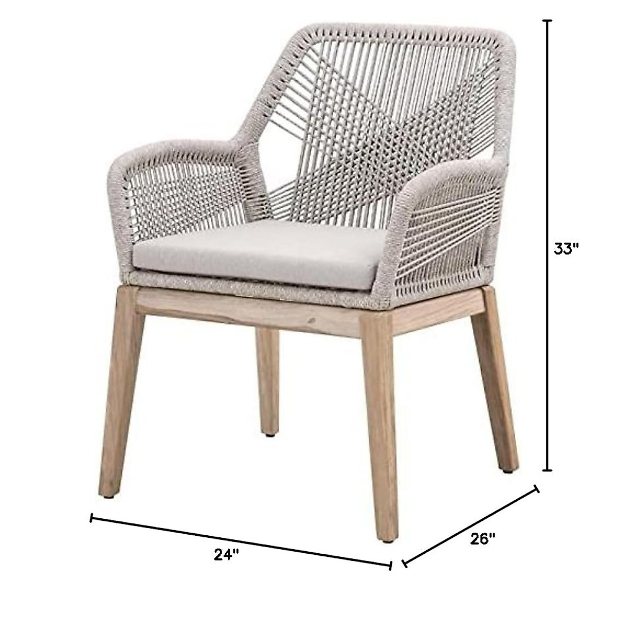 Star International Furniture Woven Fabric Outdoor Arm Chair - Gray (Set of 2)