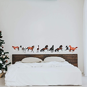 30 Pieces Horse Wall Decals Wild Horse Decor Stickers Wall Decals for Decoration, 11.8 by 7.8 Inch