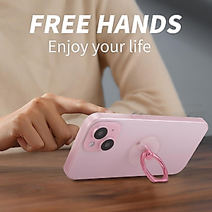 Pink Jsoerpay Clear Phone Ring Holder 2 Pack, Transparent Cell Phone Ring Grip 360°Rotation Finger Ring Stand, Phone Kickstand Compatible with Most of Phones, Tablet and Case