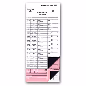 Daily Time and Job Ticket - 12 Labels per Sheet (3-Part) (Form JT-12-PSG) (500 per Box)