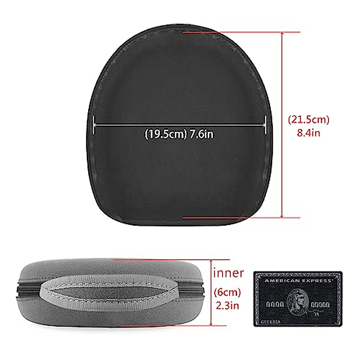 Geekria Shield Case Compatible with B&O BeoPlay HX, H95, H9, H9i, H8, H8i, H7, H6, H2 Headphones, Replacement Hard Shell Travel Carrying Bag with Cable Storage (Microfiber Grey)