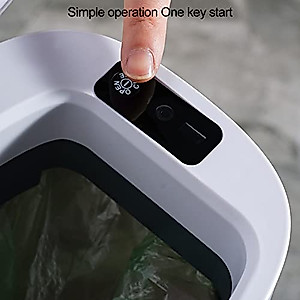Kitchen Trash Can with Lid - Automatic Dustbin 2 Modes Touch Free Narrow Design Bag Pumping Odor Isolation Thickening Intelligent Waste Bin for Office - Green