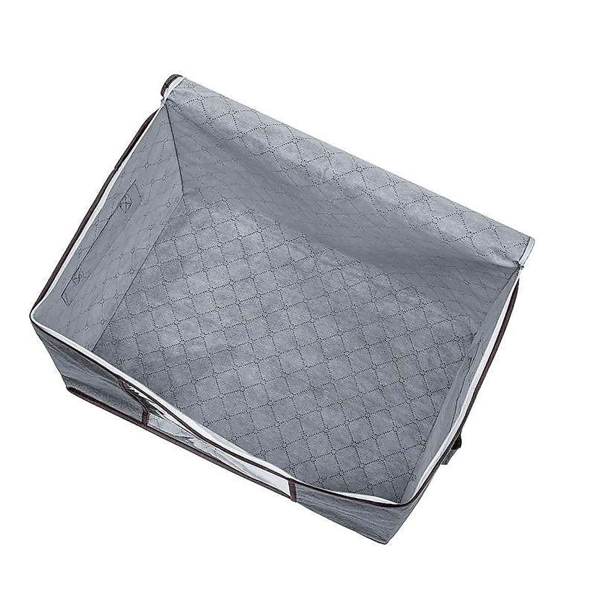 CozyShop Storage Bags for Clothes - 1 Pack Gray Containers for Blankets - Large Clothes Container with Zipper & Clear Window - Thick Fabric for Organized Underbed Storage Solution