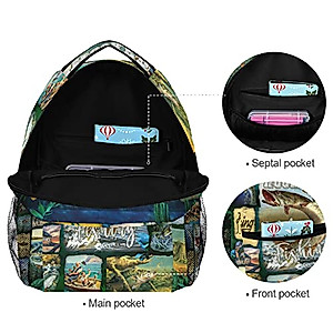 Bass Fishing Backpack School Bag Travel Daypack Rucksack for Students Gifts