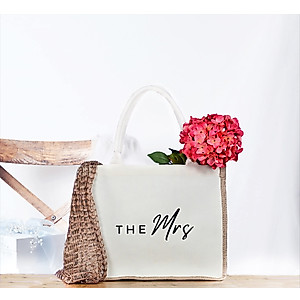 BACHES TO BRIDES The Mrs Tumbler & Tote Bag Gift Set- Stainless Steel Wine Tumbler with Lid & Straw- Travel Mug & Tote Bag for Women Perfect for Bride Gifts, Wedding & Engagements