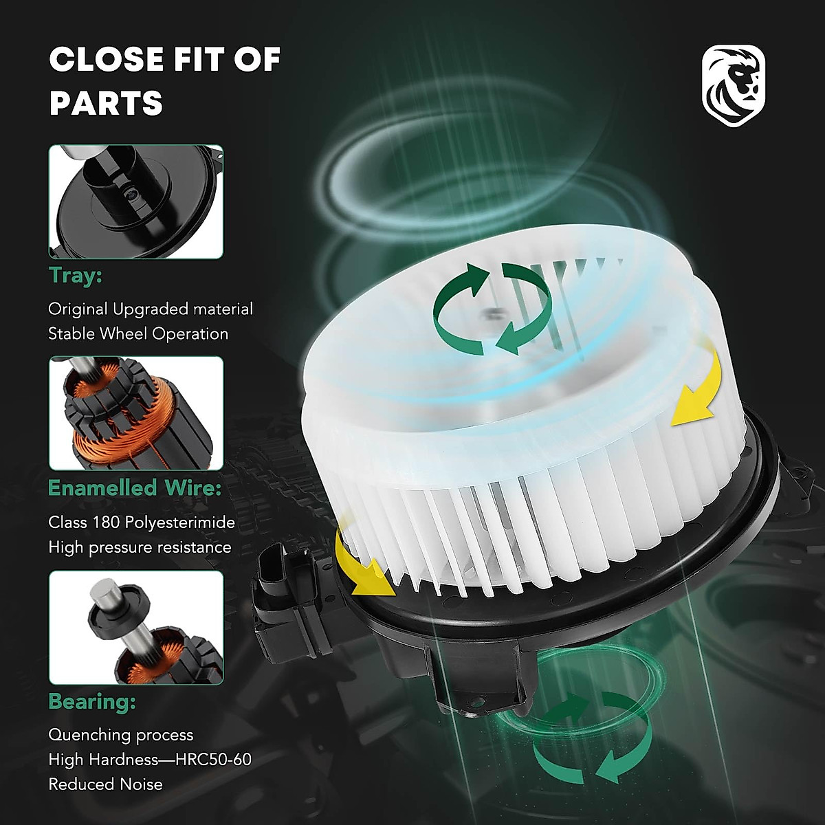 Front Side AC Heater Blower Motor Assembly Replacement for Dodge Ram Avenger Honda Accord Odyssey Jeep Lincoln Acura