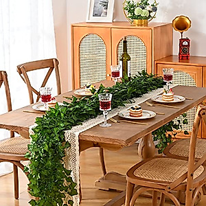 Dolicer 6 Strands 42Ft Fake Vines for Bedroom, Artificial Ivy Garlands with Fake Leaves, Fake Ivy Vines Greenery Garlands, Hanging Vines Fake Plants for Wall Decor Wedding Room Party Garden Aesthetic