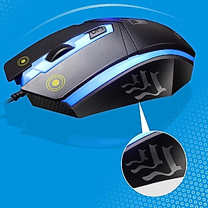 HJJWL Gaming Keyboard and Mouse Combo, RGB Rainbow Backlit Keyboard Compact USB Wired Mechanical Feeling Keyboard for Computer Gamer Office (White),Colour Name:Black (Color : Black)