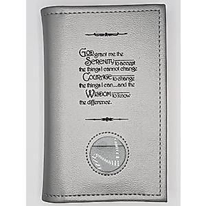 Alcoholics Anonymous AA Soft Paperback Big Book Cover Serenity Prayer & Medallion Holder Nickel