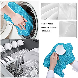 Kitchen Towels Set Swimming Pool Dish Towel Clean Water Wave Blue Summer Dishcloths 4 Pack, 18x28 Inches Absorbent Soft Cotton Dish Cloths Bar Towels & Tea Towels