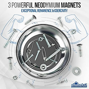 EHOMEA2Z Magnetic Tray Tool Holder 3" Inch, Ideal For Garage, Home, Bolts, Nuts, Small Parts, Pin Cushion Magnetic Cup (3"Inch Magnetic Bowl 1Pc)