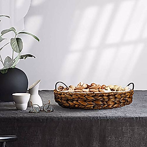 Serving Tray and Serving Dishes, RANDEFURN 7-Set Gold Platters for Parties,15.5 x 15.5 inches, Divided Serving Trays & Platters, Portable Handle,Gold