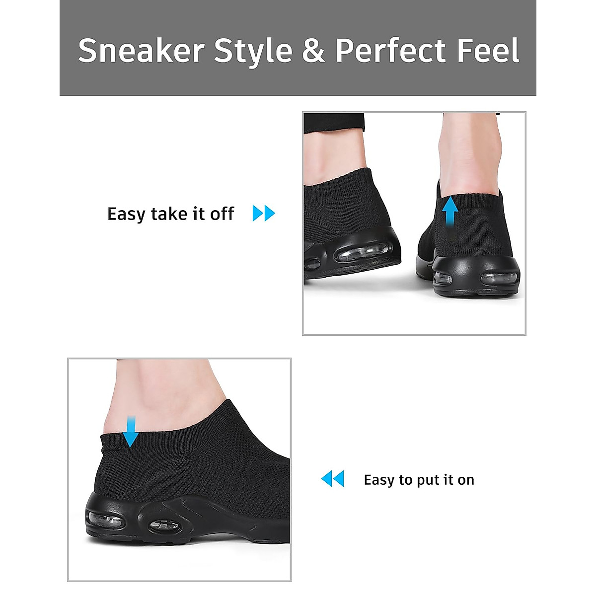 Steel Toe Shoes for Women with Arch Support, Lightweight Comfortable Work Safety Shoes Slip Resistant Indestructible Sneakers, All Black 38.5