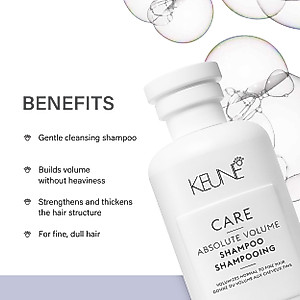 Keune Care Absolute Volume Shampoo, Volumizing & Thickening Cleanser for Fine Hair, 10.1 Fl Oz