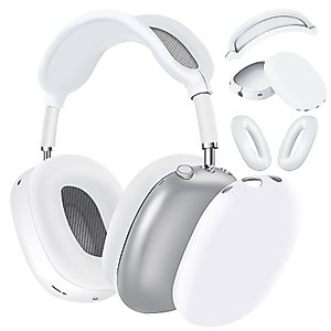 [3 in 1] Vsagier Silicone Case for AirPod Max,Ear Pad Case Cover/Ear Cups Cover/Headband Cover,Skin Anti-Scratch, Accessories Ultra Protective Cover for Apple AirPods Max(White)…