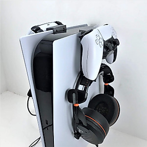 3D Cabin PS5 Controller & Headphone Console Bracket Mount Holder for Play Station 5 Digital Or Disc DualSense (Left & Right Pack) Grey