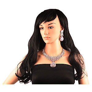 Touchstone Indian wedding jewelry sets for women necklace bollywood jewellery set pink and silver desi bridal designer necklaces earrings artificial joyeria rhinestone crystal fancy in white tone