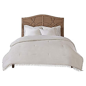 Madison Park Cozy Cotton Comforter Set Casual Modern Design All Season Bedding, Matching Shams, King/California King (104 in x 92 in), Lillian, Fringe Tassel Ivory