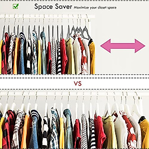 ATZJOY Non Slip Space Saving Velvet Hangers (50 Pack, Gray)