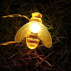 ER CHEN Honeybee Fairy String Lights, 10Ft 20 LED Honeybee Battery Power Led String Lights for Party, Wedding, Xmas, Decoration, Gardens, Patios, etc.