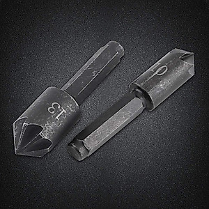 Chamfer Bit,7 Flute 82 Degrees 1/4" Hex Shank High Carbon Steel Countersink Cutter Bits for Wood, Plastic and Other Soft Material(2pcs)