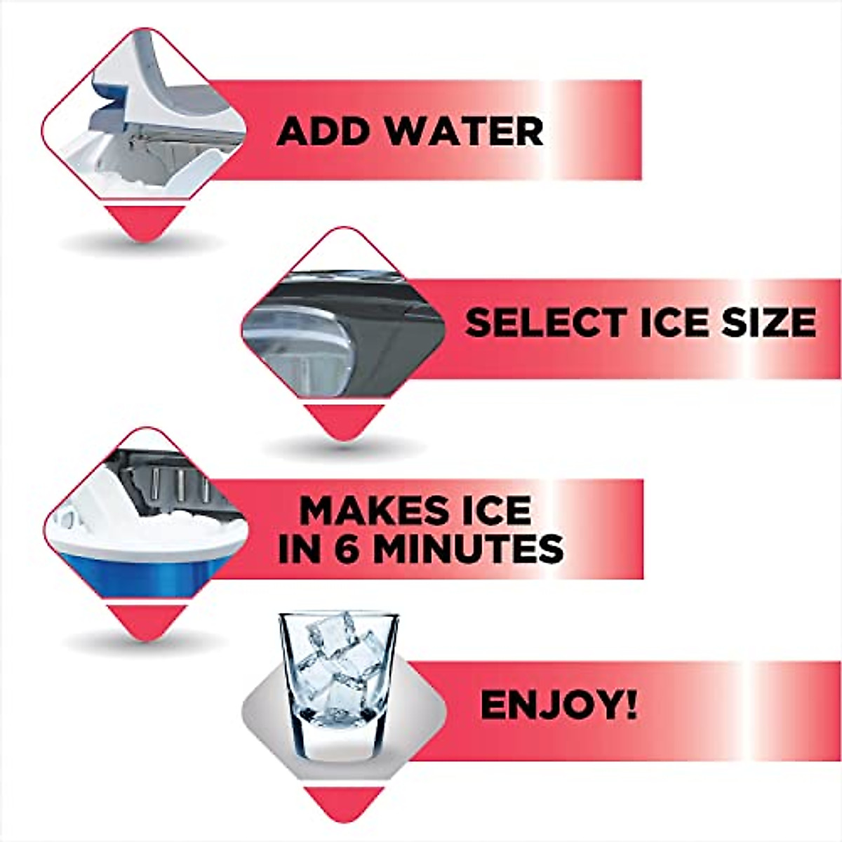 RYUUZA 26lb. Portable Countertop Ice Maker, Blue, EFIC108