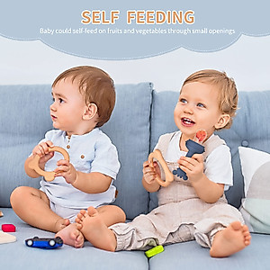 Giant Cabbage Baby Food Fruit Feeder, Silicone Baby Spoons Self Feeding 6 Months, Teething Toys for Babies 6-12 Months, Baby Feeding Supplies Toddler Utensil Teething Pacifier (Dark Blue Green Sand)