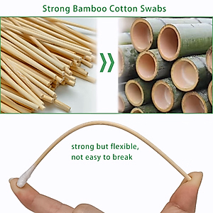 500/1000Ct 6'' Lint Free Long Cotton Swabs - Pure Cotton Tips Gun Cleaning Swabs with Durable Stem, Also fit Makeup, Pet Care, Electronic, Household- Case Package